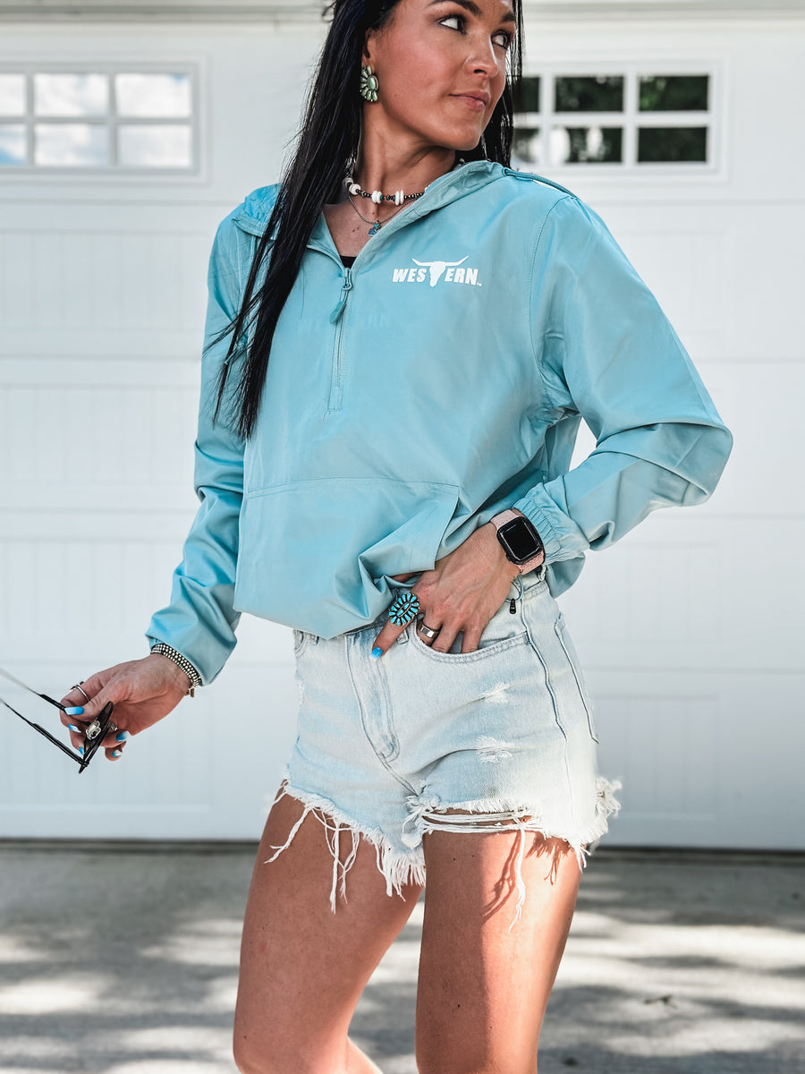 Brand Scuba 1/4 Zip Windbreaker - Ice Blue – Western T Brand LLC