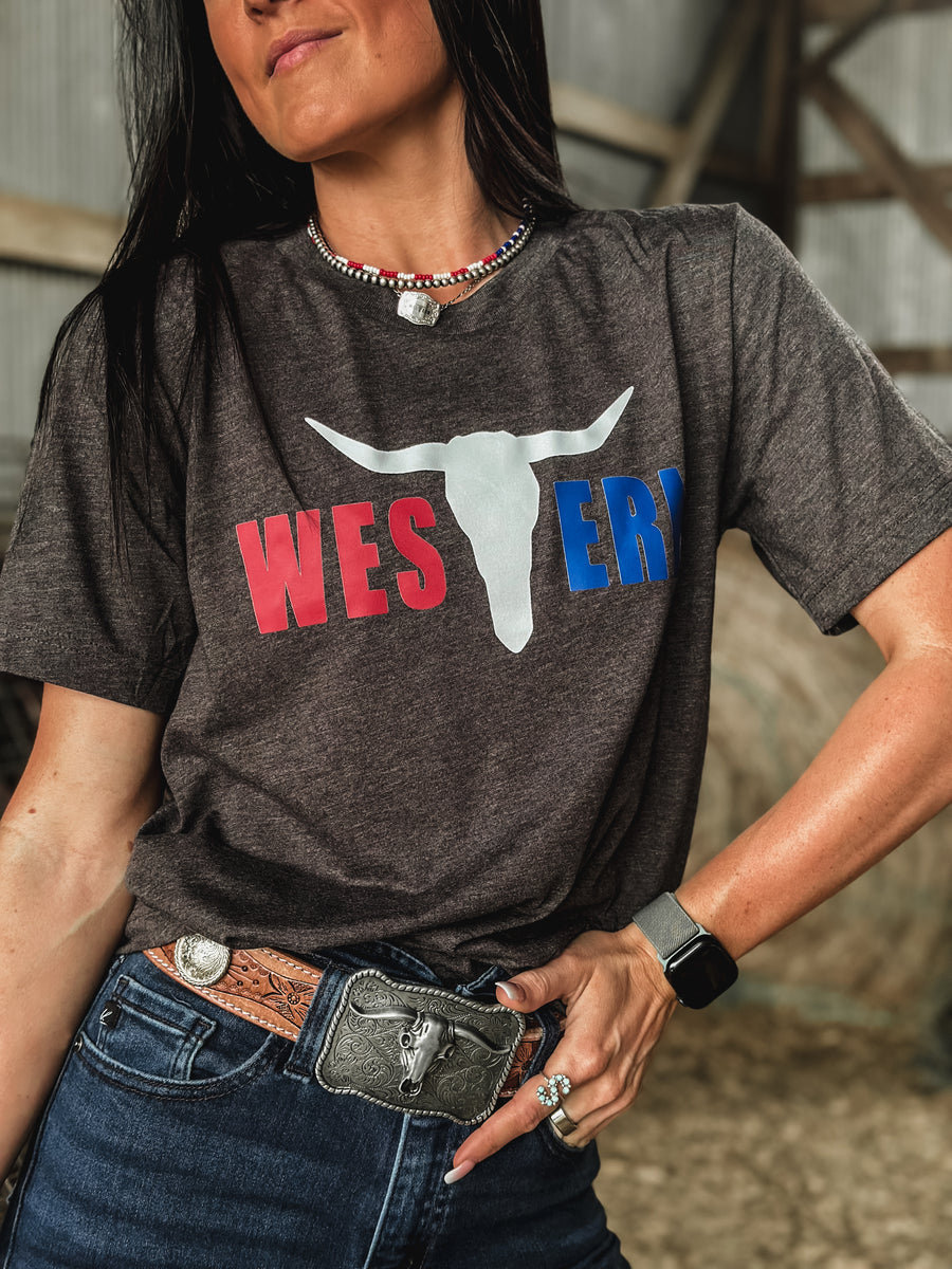 RWB Brand Logo T - Charcoal – Western T Brand LLC