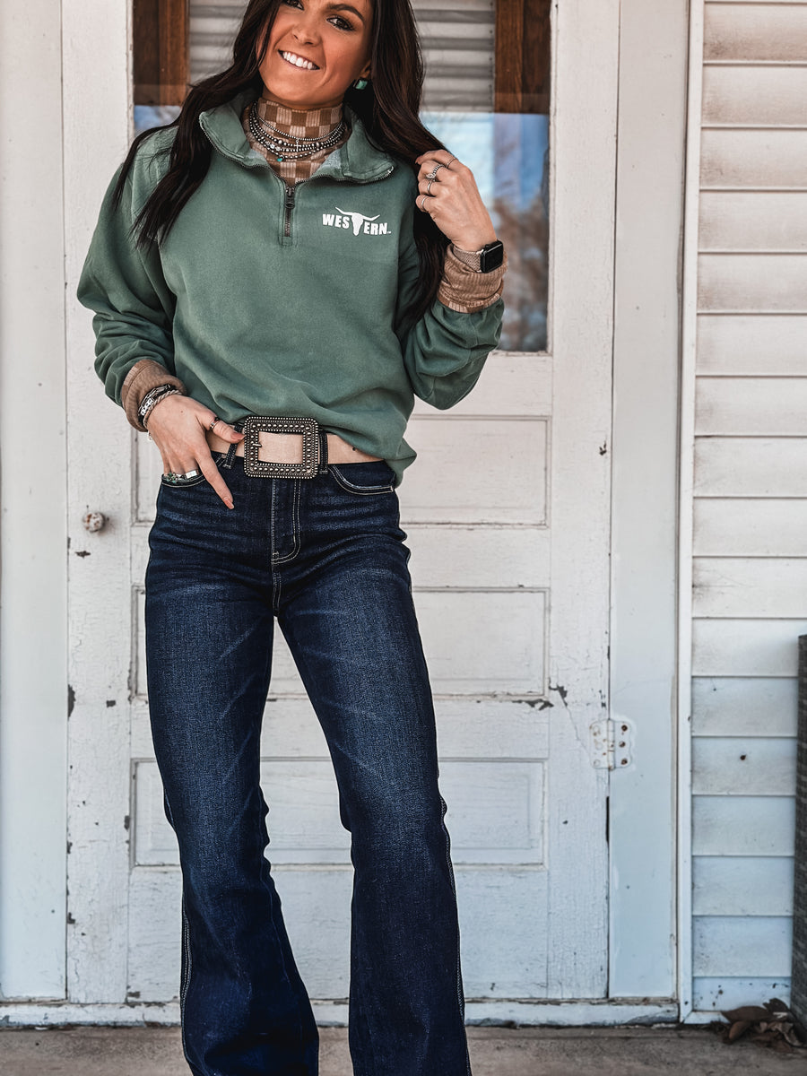 Brand 1/4 Zip Praire Sage – Western T Brand LLC